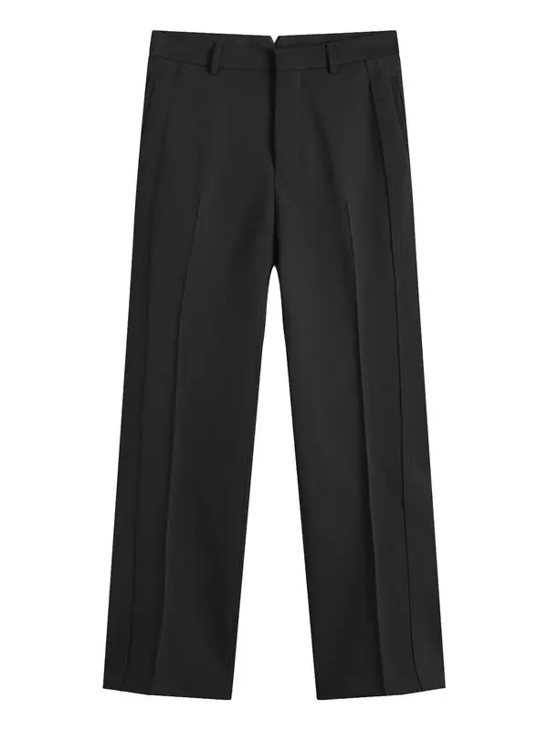 Ami Contrasted Straight Pant - Black/black