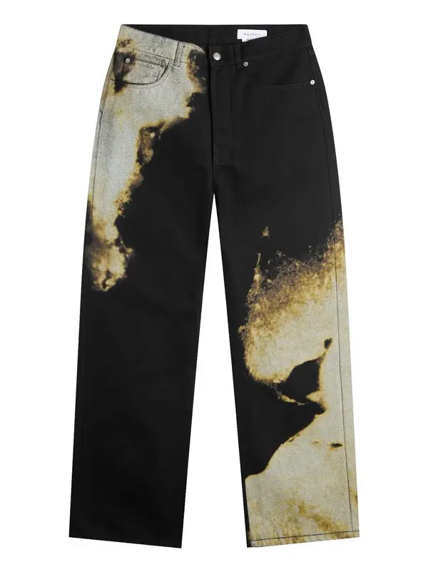Alexander McQueen Acid Treatment Denim Jeans - Black/ivory