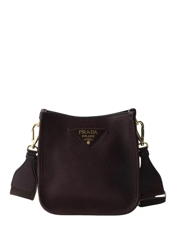 Prada Mini Daino Leather Hobo Crossbody Bag - Moro