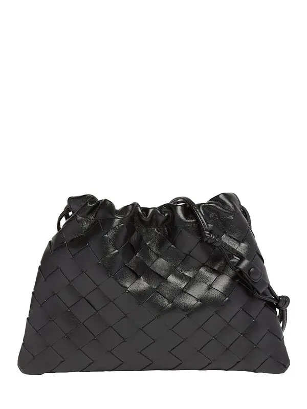 Bottega Veneta Small Leather Pouch Crossbody Bag - Black