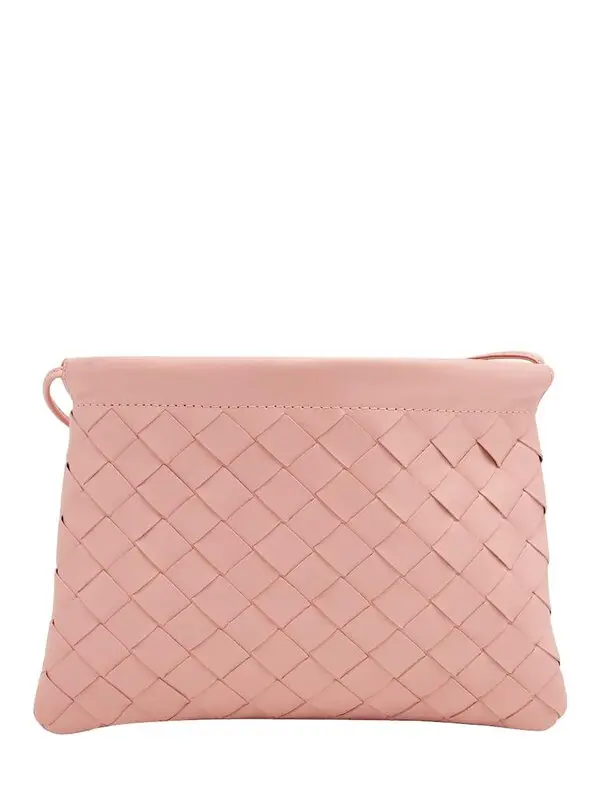 Bottega Veneta Small Leather Pouch Crossbody Bag - Rose Gold