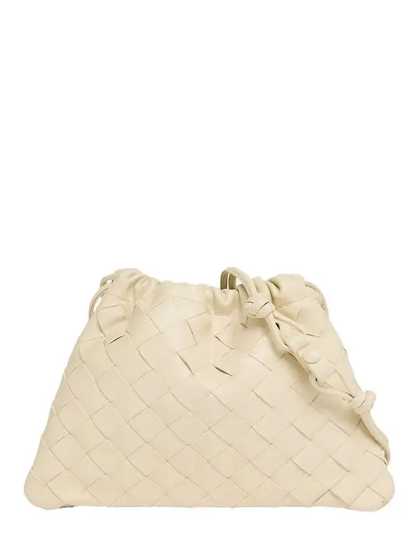Bottega Veneta Small Leather Pouch Crossbody Bag - Sea Salt