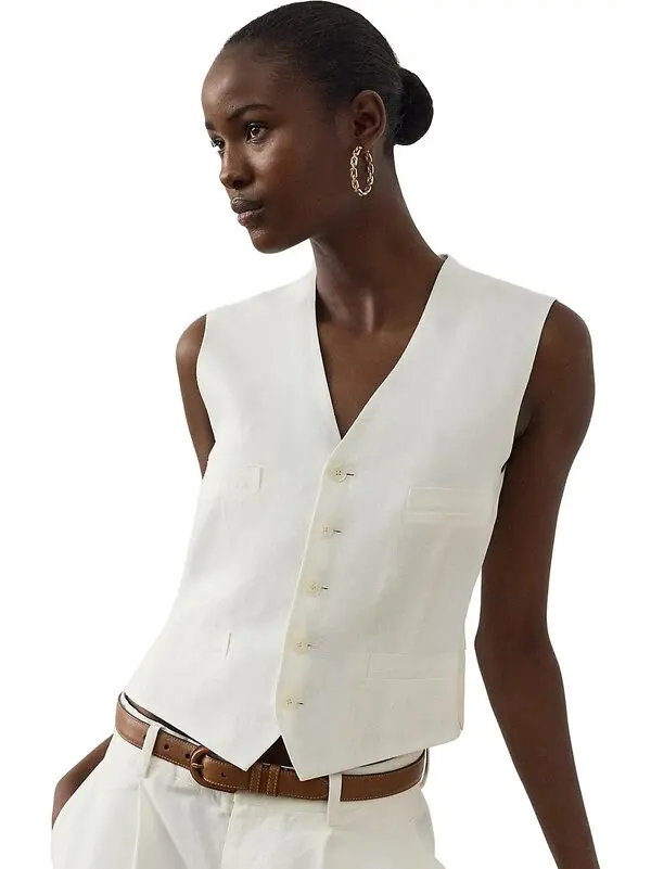 Ralph Lauren Jaiden Linen Vest - Cream