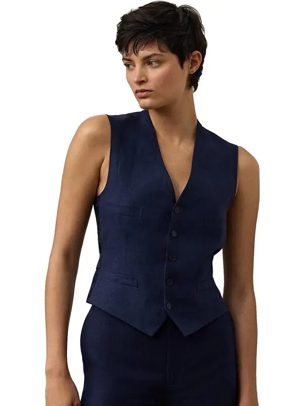Ralph Lauren Jaiden Linen Vest - Lux Navy