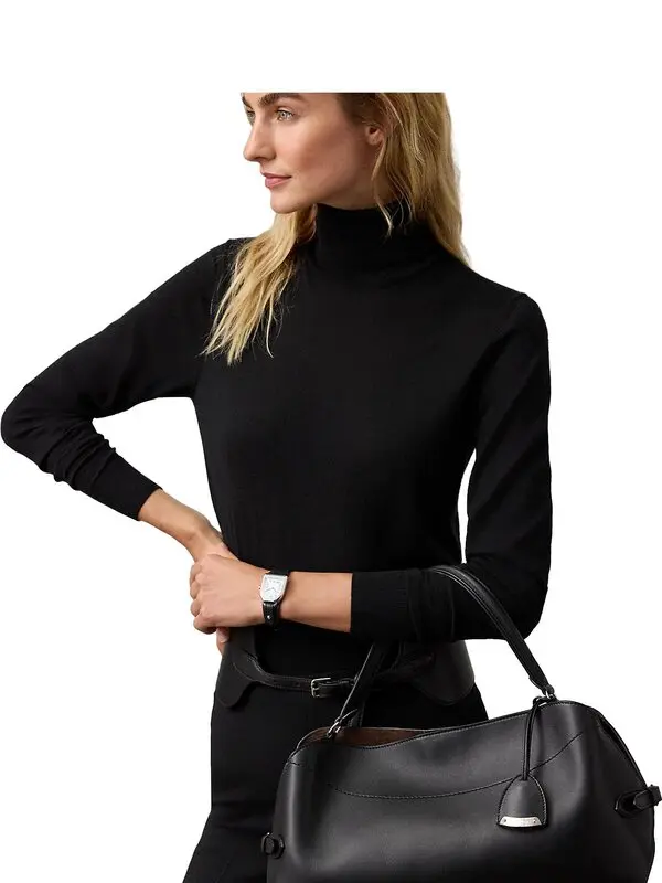 Ralph Lauren Calfskin Shoulder Bag - Black