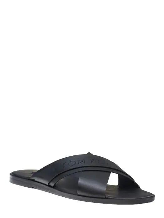 TOM FORD Preston Leather Slide Sandal - Black