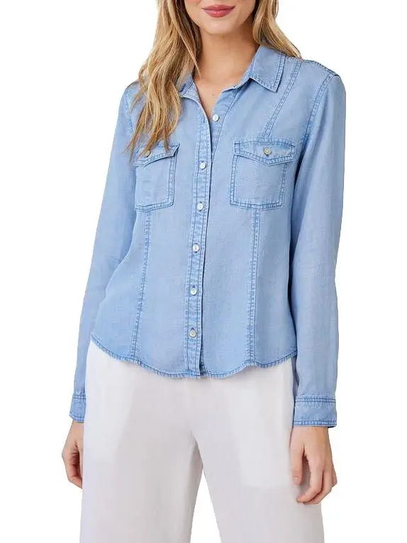 Bella Dahl Seamed Chambray Shirt - Coastal Spray Wash