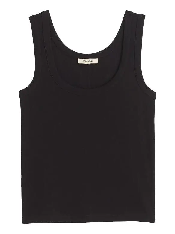 Madewell Scoop Neck Ribbed Tank - Jet Black