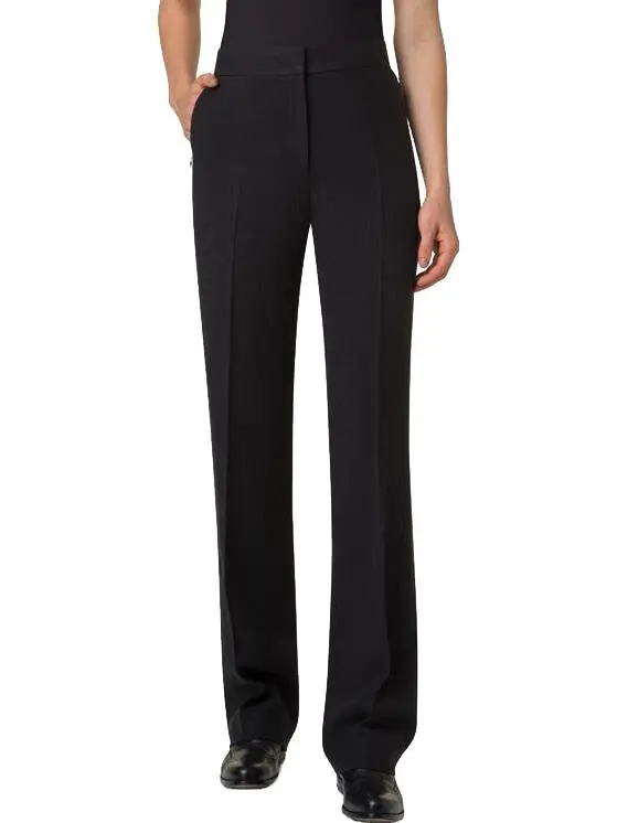 Akris Carl Linen & Wool-blend Straight Pants - Black