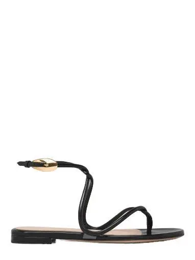 GIANVITO ROSSI Jungle Mamba Flat Sandals - Black