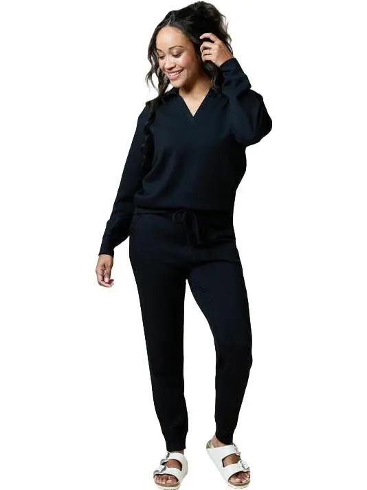 SOFTIES Athleisure Dreamtech Johnny Collar Jogger Set - Black