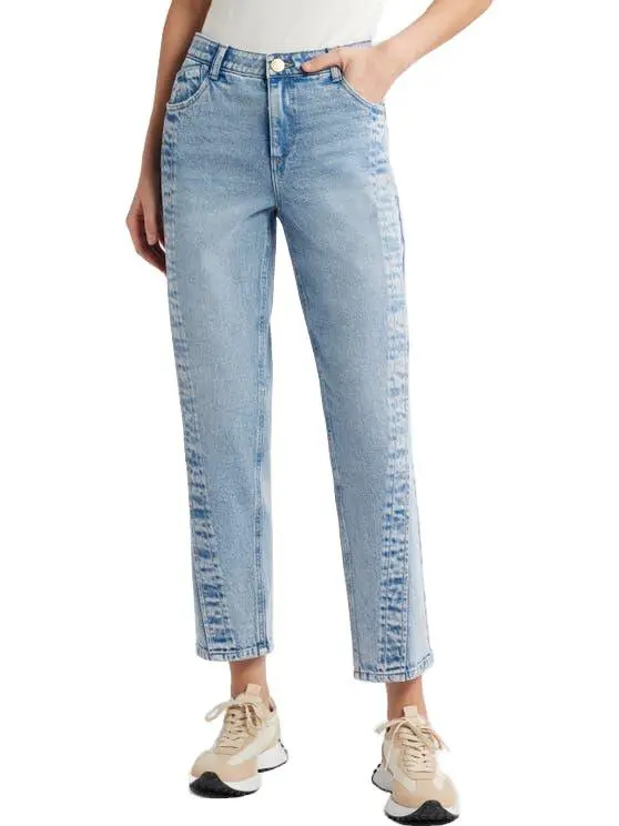 Wit & Wisdom Spliced High-waist Straight-leg Jeans - Light Blue Artisanal