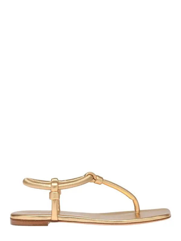 GIANVITO ROSSI Juno Thong 05 Sandals - Metallic Gold