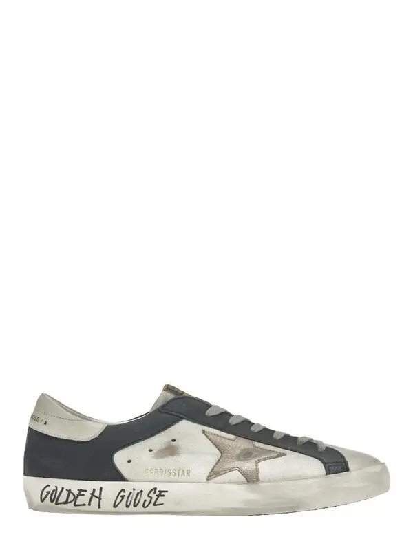 Golden Goose Super-star Sneakers - White/dark Blue/gun Metal