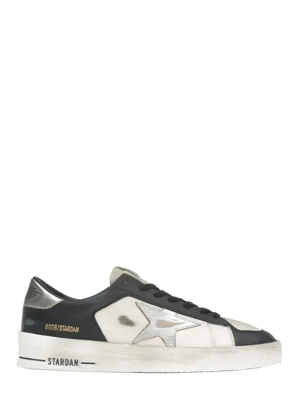 GOLDEN GOOSE Stardan Sneakers - Optic White/navy Blue/silver