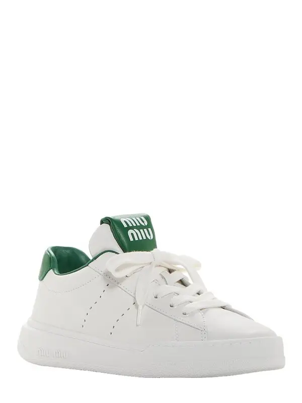 Miu Miu Low Top Sneakers - Bianco + Ver