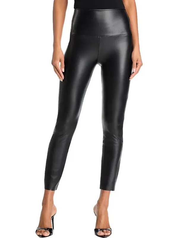 Norma Kamali Faux Leather Long Leggings - Black