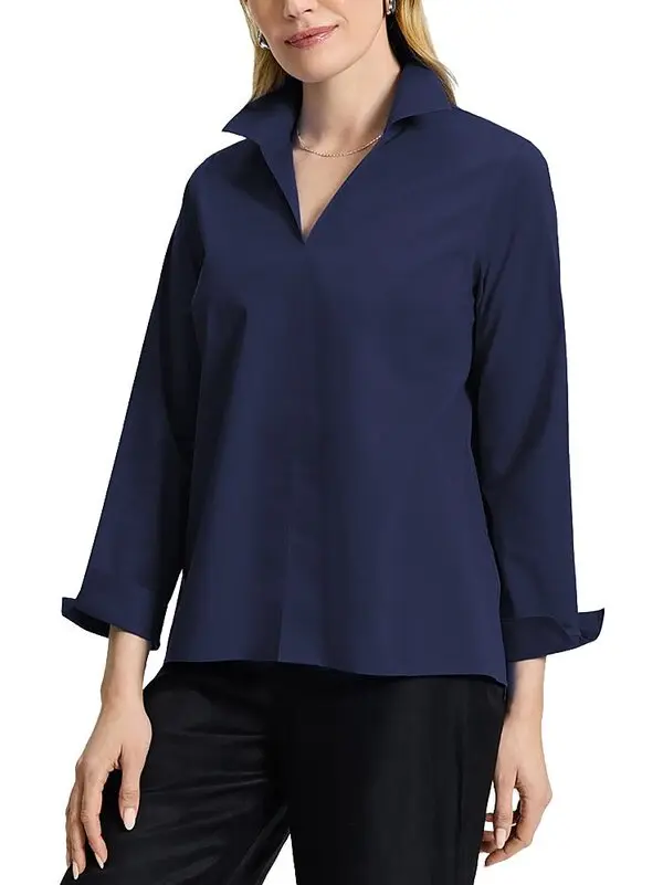 Foxcroft Agnes Stretch Shirt - Navy