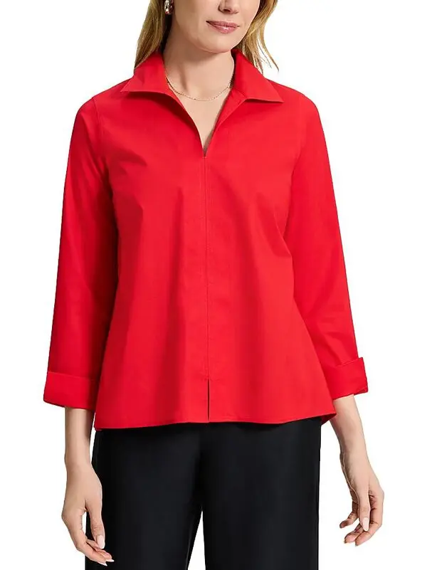 Foxcroft Agnes Stretch Shirt - Simply Red