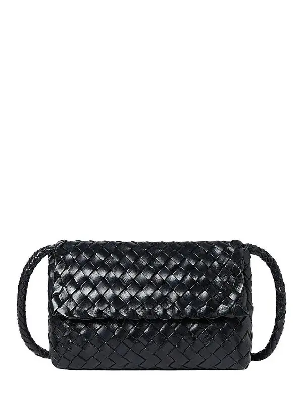 LOEFFLER RANDALL Vinnie Mini Woven Leather Crossbody - Black