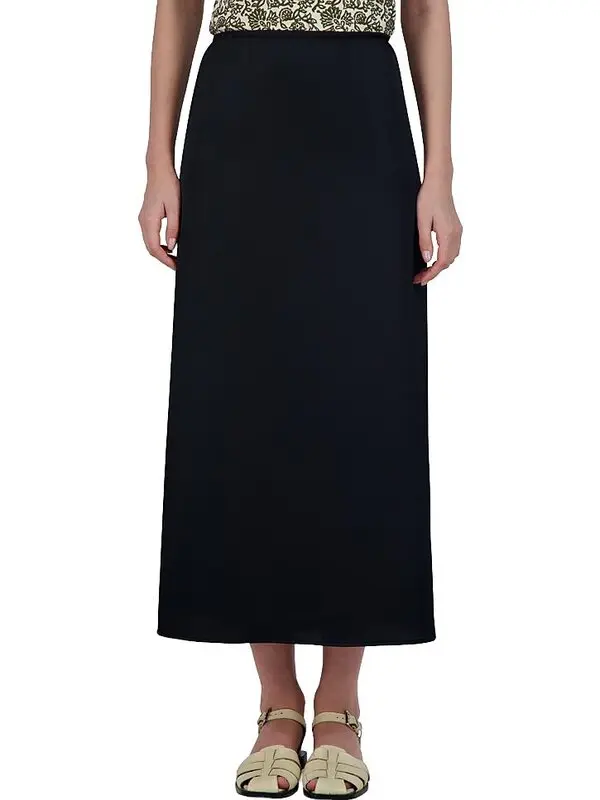 POINT Satin A-line Skirt - Black