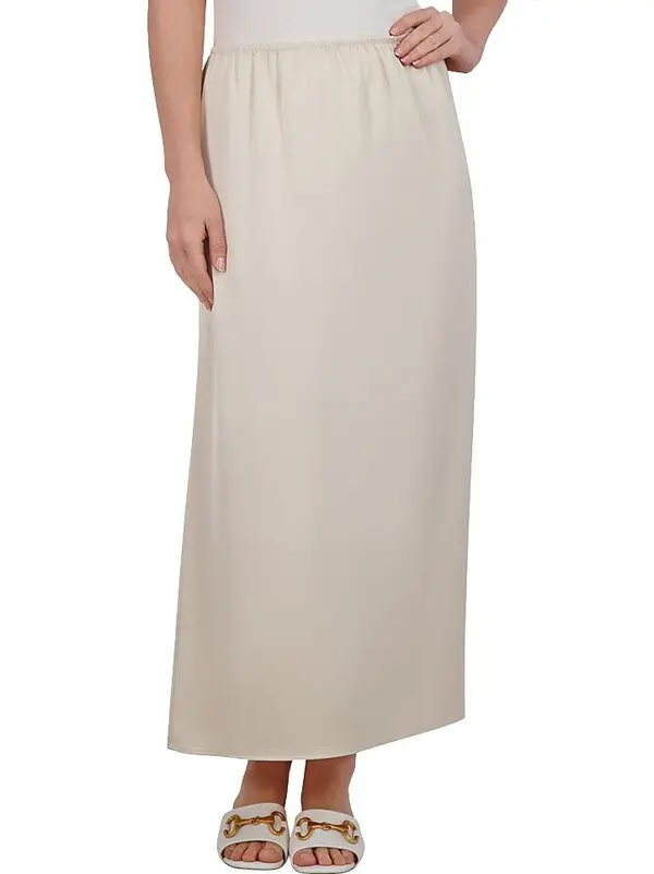 POINT Satin A-line Skirt - Ecru
