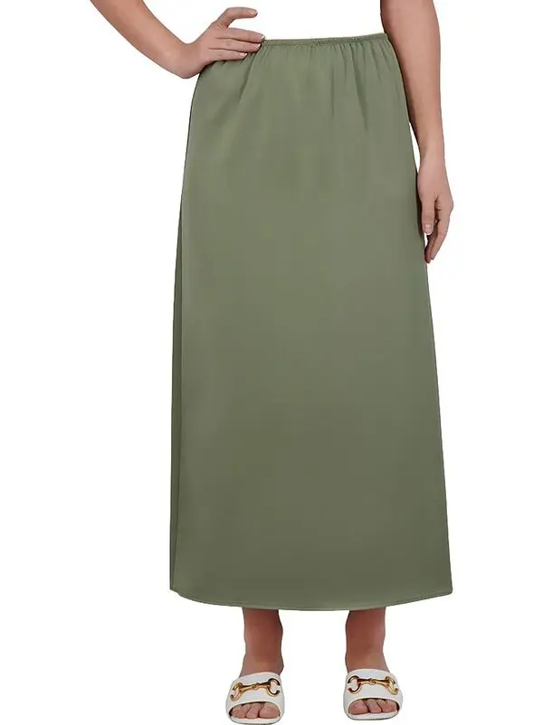 POINT Satin A-line Skirt - Sage