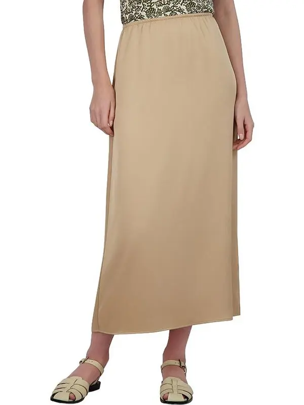 POINT Satin A-line Skirt - Sand