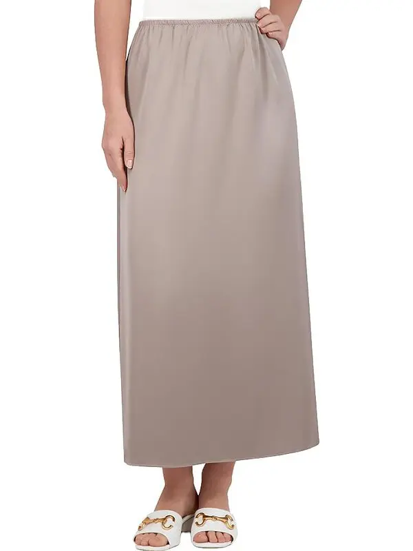 POINT Satin A-line Skirt - Stone