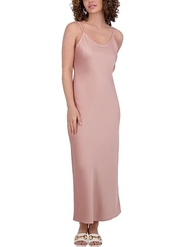 POINT Satin Straight Slip Dress - Bleached Mauve