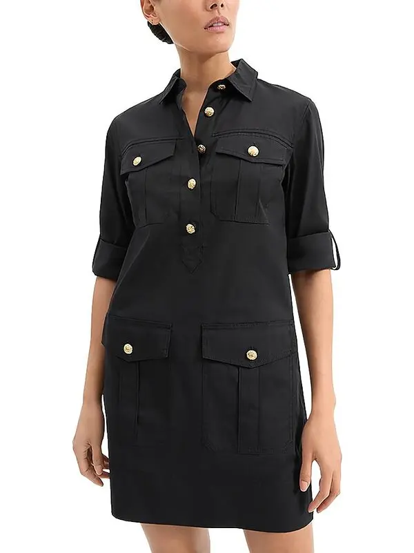 Veronica Beard Saude Shirt Dress - Black