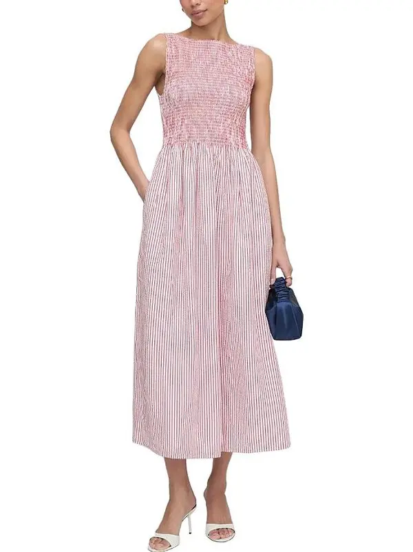 Hill House Home The Cosima Nap Dress - Red Ticking Stripe