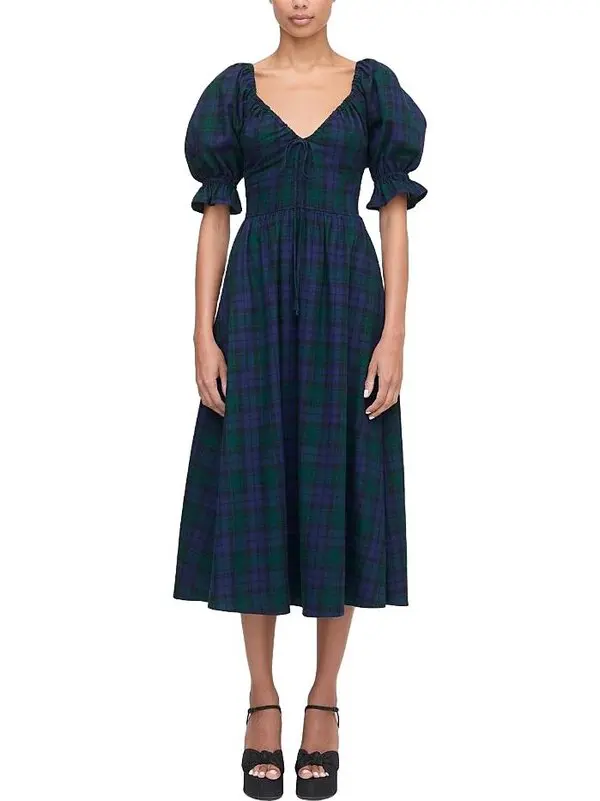 Hill House Home Ophelia Midi Dress - Blackwatch Tartan