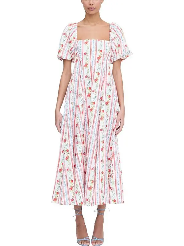 Hill House Home Matilda Midi Dress - Pomegranate Stripe