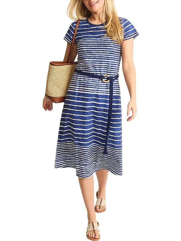 Tommy Bahama Coastal Chalet Short Sleeve Midi Dress - Island Navy