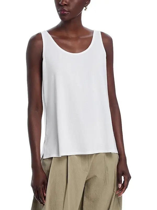 Eileen Fisher Scoop Neck Tank Top - White