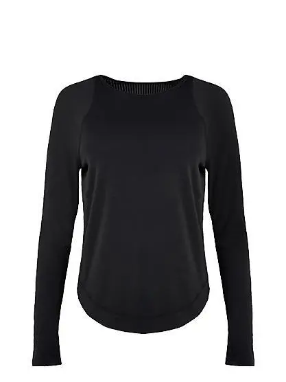 Sweaty Betty Breathe Easy Running Long-sleeve Stretch-woven Top - Black