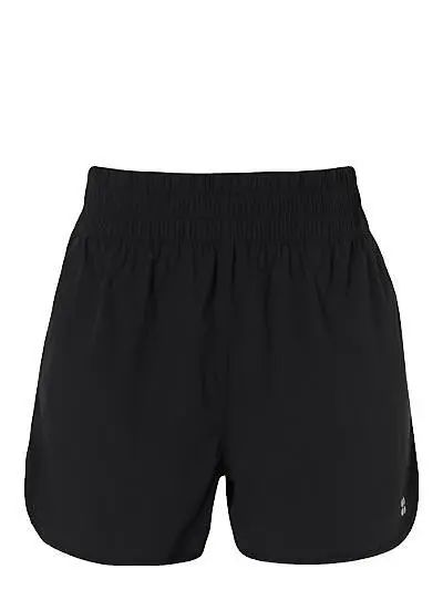 Sweaty Betty Brand-print Stretch-woven Shorts - Black