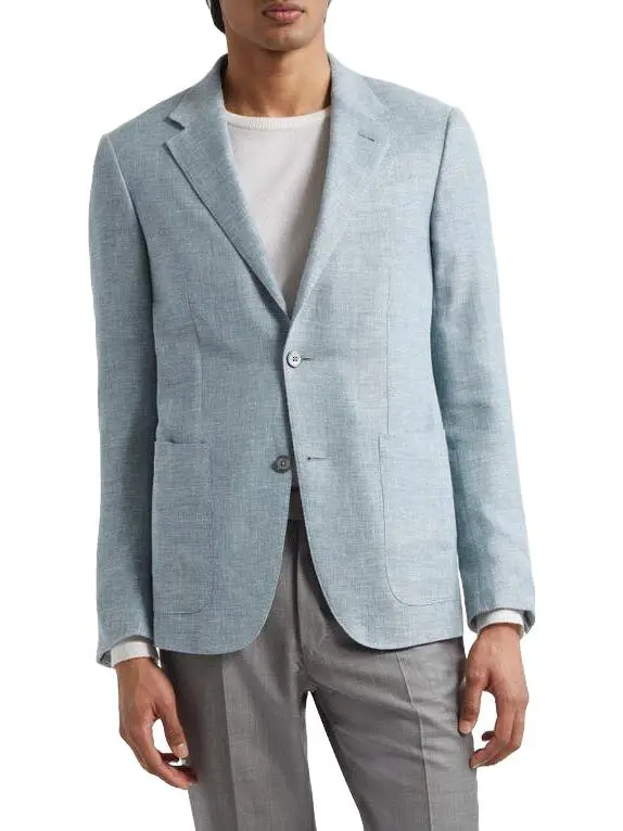 Zegna Fairway Crossover Linen Blend Sport Coat - Br Blu Sld
