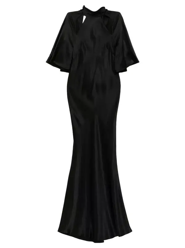 Michelle Mason Backless Gown - Black