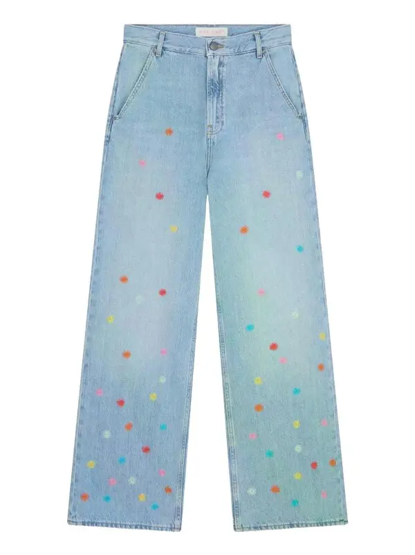 Mira Mikati Floral-embroidered Jeans - Blue