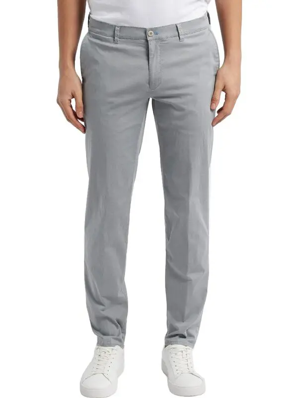 BRAX Fabio Micropattern Cotton Blend Pants - Platinum