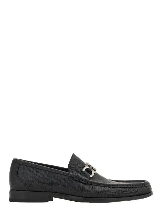FERRAGAMO Loafer With Gancini Buckle - Black