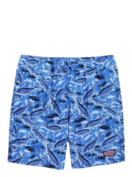 Vineyard Vines Chappy 7-inch Swim Trunks - Tide Blue Fishing