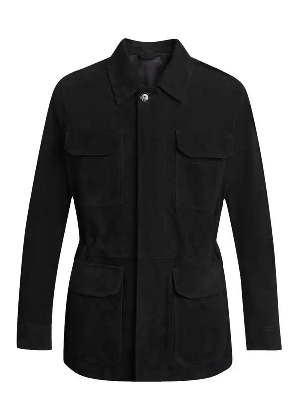 Brioni Lambskin Suede Field Jacket - Black