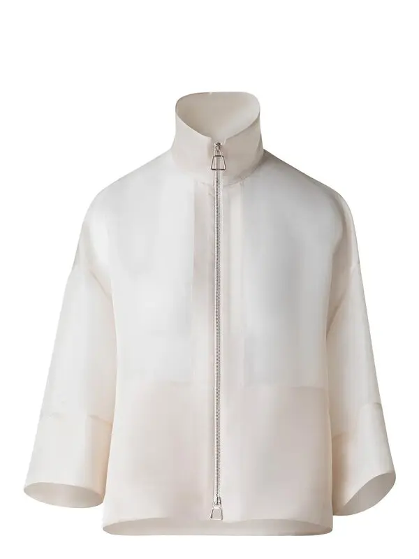 Akris Philia Panama Silk Jacket - Greige