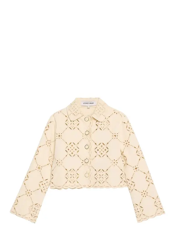 Veronica Beard Adelaide Eyelet-embroidered Jacket - Ecru