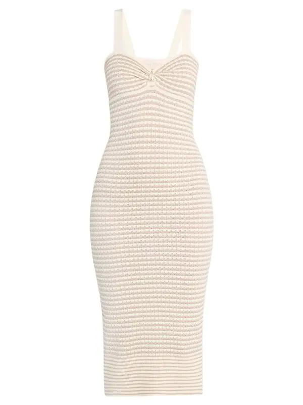 Ramy Brook Jessa Knit Midi Dress - Sandstoneivory Textured Stripe