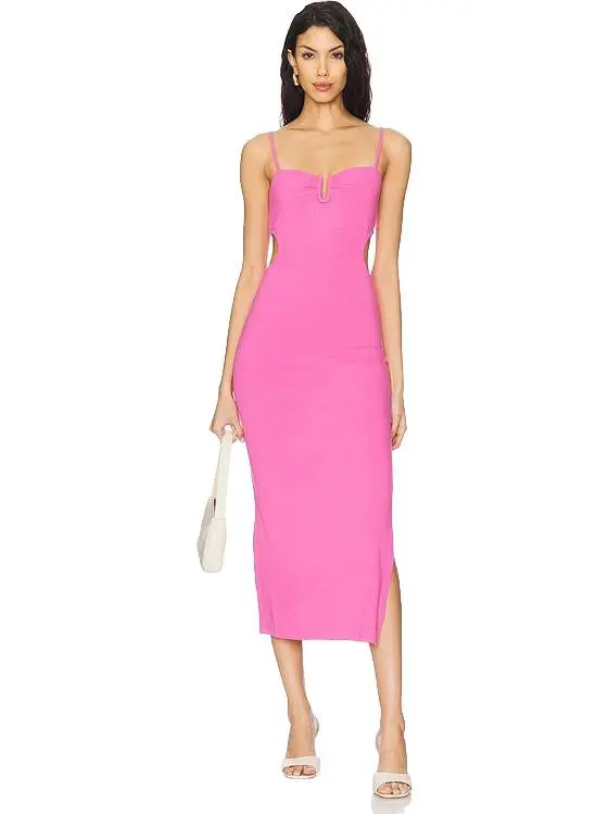 L*Space Ribbed Cut Out Midi Dress - Pink