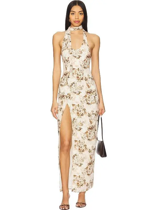 Lioness Westwood Maxi Dress - Chocolate Floral